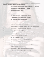 Bad Habits and Addictions Matching Spanish Worksheet | Teaching Resources