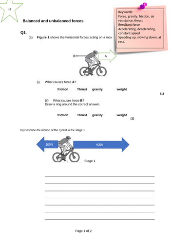 KS3 resultant force | Teaching Resources