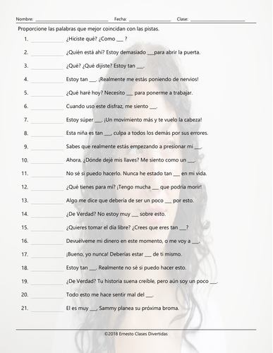 Feelings and Emotions Matching Spanish Worksheet | Teaching Resources