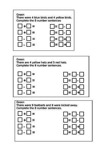 Year 1 Fact Families - The 8 Facts | Teaching Resources