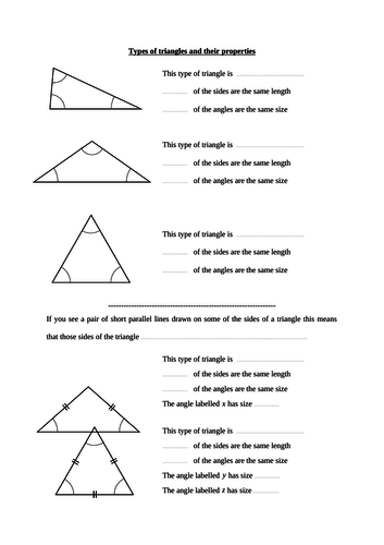 Types of triangles (isosceles, equilateral, scalene) | Teaching Resources