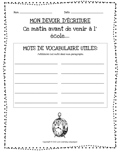 Le paragraphe de la semaine #1 - French primary writing program ...