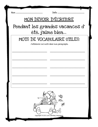 Le paragraphe de la semaine #6 - French primary writing program ...