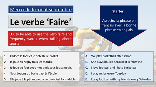 le verbe faire | Teaching Resources