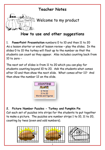 Thanksgiving Math Mixed Bag: Missing Numbers, Puzzles, Worksheets ...