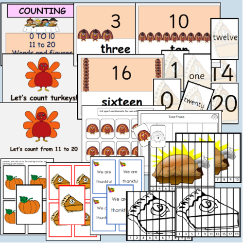 Thanksgiving Math Mixed Bag: Missing Numbers, Puzzles, Worksheets ...