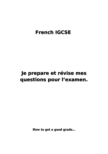 French - speaking & writing exams - questions | Teaching Resources