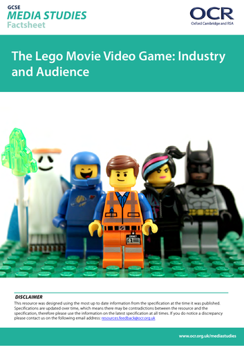 OCR GCSE Media Studies 2019 - Promoting Media (Film Industry and Lego ...