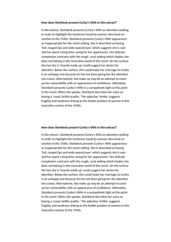 Chapter 2 Of Mice and Men - analysing Curley and Curley's Wife ...