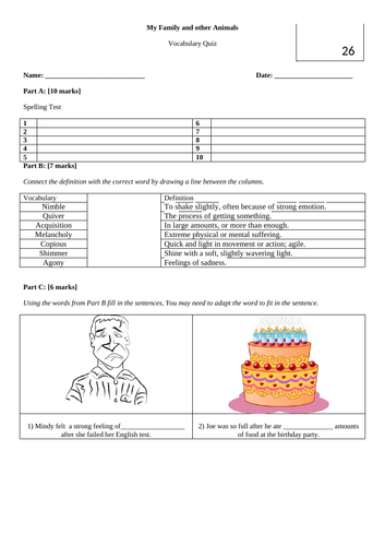 My Family and Other Animals Pack | Teaching Resources