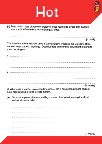 Differentiated Exam Questions Ocr Computer Science 1 5 Network