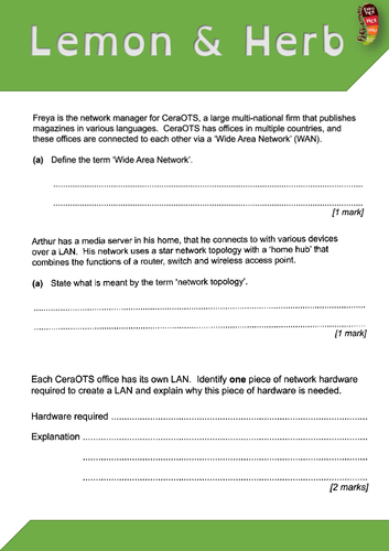 Differentiated Exam Questions Ocr Computer Science 1 5 Network