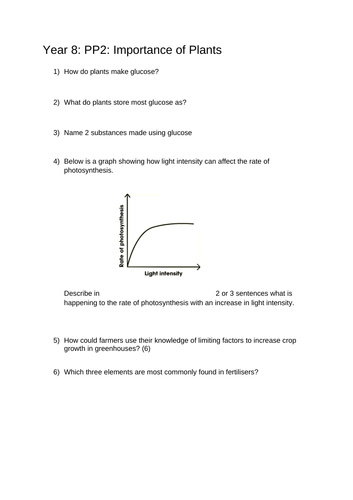 KS3 Unit 8D Biology - Cells (8a Cells 8b Yeast 8d Photosynthesis and ...