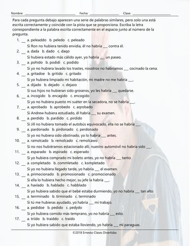 Conditional Sentences Type 3 Spelling Challenge Spanish Worksheet ...