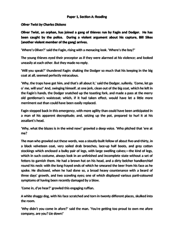 Edexcel English Language Paper 1: Imaginative Reading and Writing ...