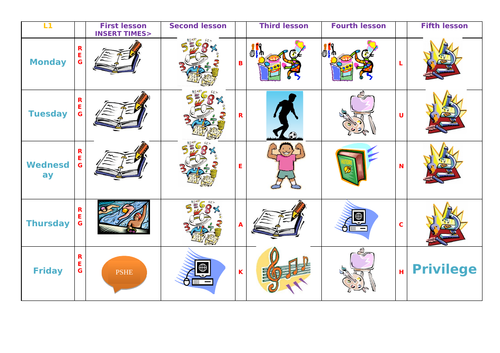 SEN VISUAL TIMETABLE TEMPLATE | Teaching Resources