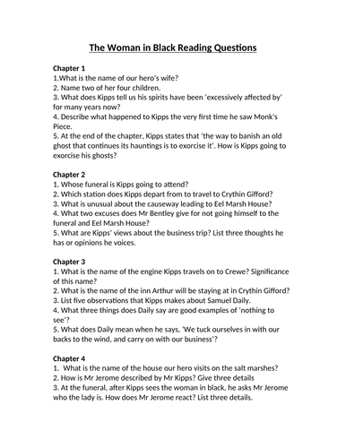 The Woman in Black Novel Unit | Teaching Resources