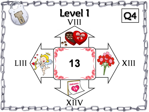 Valentine's Day Escape Room Math: Roman Numerals Game (4th 5th 6th 7th ...