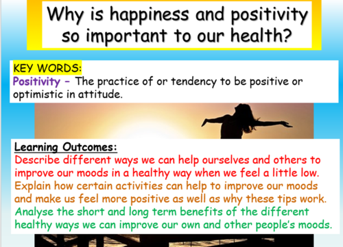 Mental Health Happiness + Positivity PSHE | Teaching Resources