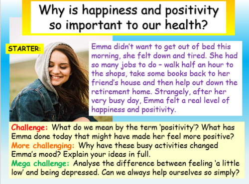 Mental Health Happiness + Positivity PSHE | Teaching Resources