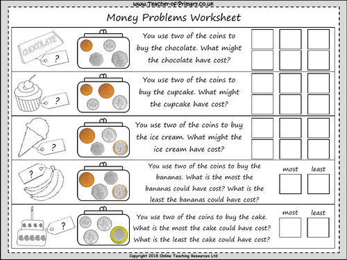 Money Problems - Year 2 | Teaching Resources