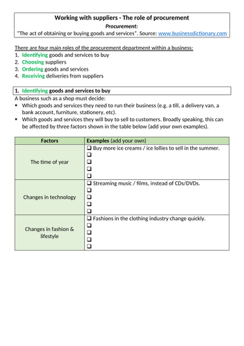 GCSE Business (9-1) OCR - Operations - Assessment & Revision resource ...