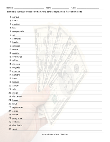 Conditional Sentences Types 0 and 1 Translating Spanish Worksheet ...