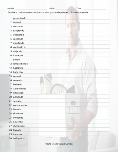 Past Perfect Continuous Tense Translating Spanish Worksheet | Teaching ...