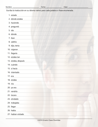 Reported Speech Translating Spanish Worksheet | Teaching Resources