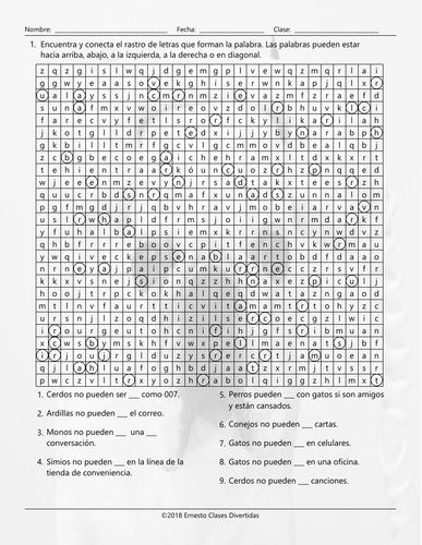 Ability Modals Wacky Trails Spanish Worksheet | Teaching Resources
