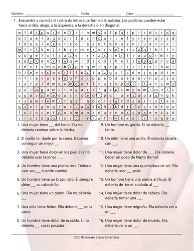 Advice Modals Wacky Trails Spanish Worksheet | Teaching Resources