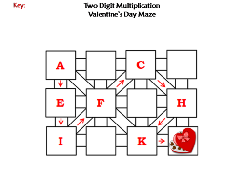 Two Digit Multiplication Activity: Valentine's Day Math Maze | Teaching ...