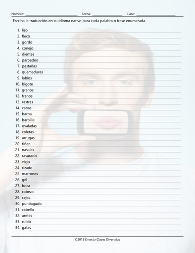 People Descriptions Translating Spanish Worksheet | Teaching Resources People Descriptions Translating Spanish Worksheet | Teaching Resources