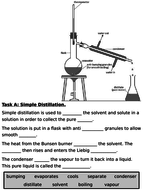 SC2d Simple and Fractional Distillation cloze text worksheet | Teaching ...