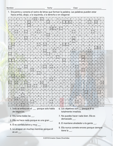 Bad Bosses are Bad Business Wacky Trails Spanish Worksheet | Teaching ...