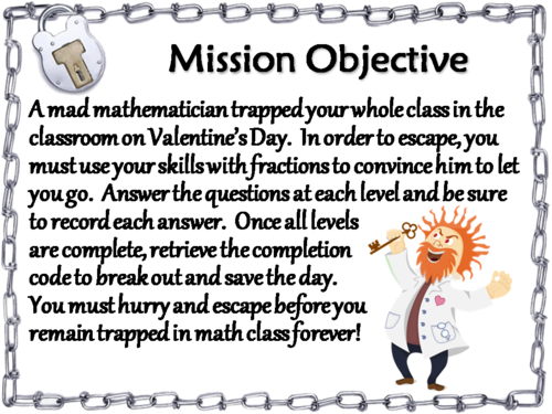 Equivalent Fractions Escape Room Valentine's Day Math Activity ...