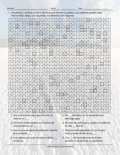 Geology and Planet Earth Wacky Trails Spanish Worksheet | Teaching ...