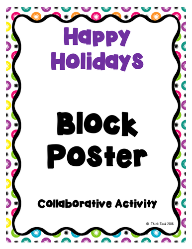 Happy Holidays Collaborative Poster! Teamwork activity for Christmas ...