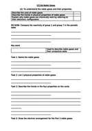 CC13d Noble Gases worksheet | Teaching Resources