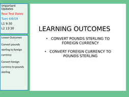 GCSE Maths/Functional SKills-Currency Exchange Lesson | Teaching Resources