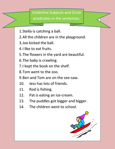 Sentences, Subject and Predicate | Teaching Resources