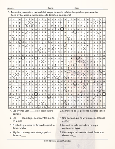 People Descriptions Wacky Trails Spanish Worksheet | Teaching Resources