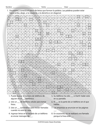 Telephones Wacky Trails Spanish Worksheet | Teaching Resources