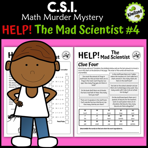 CSI Math Murder Mystery - HELP! The Mad Scientist #4 (x8 and x9 times ...