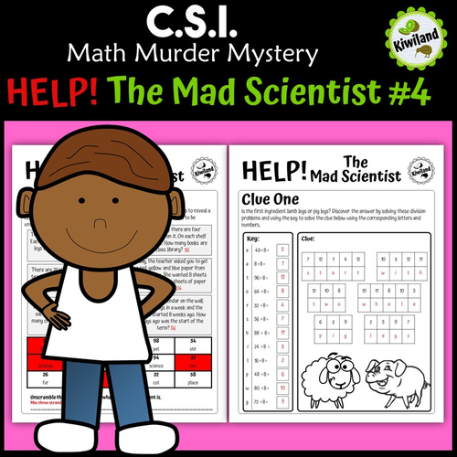 CSI Math Murder Mystery - HELP! The Mad Scientist #4 (x8 and x9 times ...