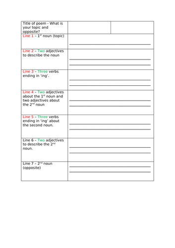 KS1 Poetry /Writing/English DIAMATE poems (Whole lesson pack ...