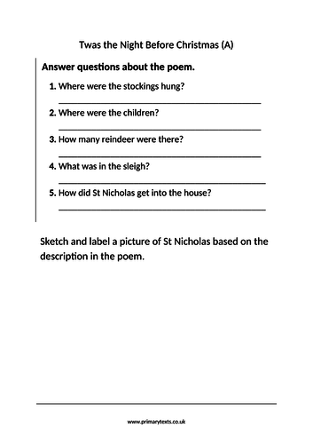 Twas the Night Before Christmas Poem: PPT, Worksheets and Activities ...