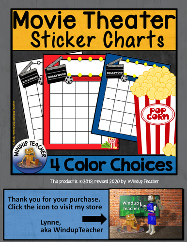 Movie Themed Incentive Reward Sticker Charts | Teaching Resources