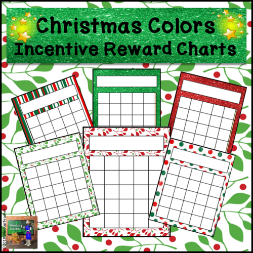 Christmas Colors Incentive Reward Sticker Charts | Teaching Resources