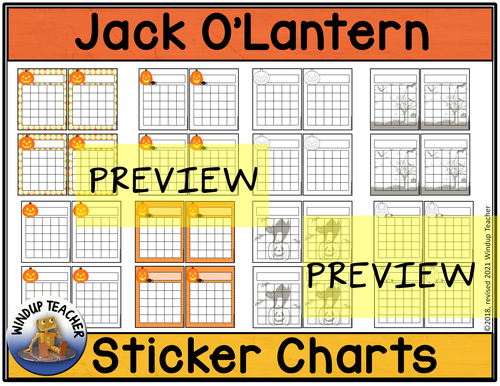 Jack O'Lantern Incentive Reward Charts | Teaching Resources